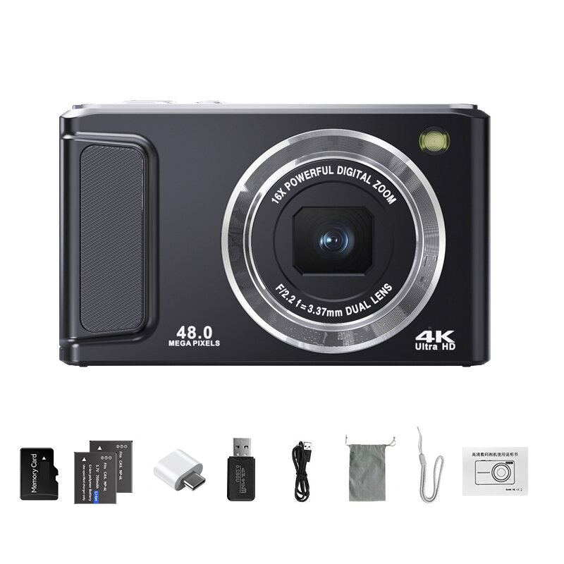 Цифровая камера унисекс SONGDIAN, 64MP Interpolation+4K Video Recording+Dual Cameras+AF Autofocus, Dream Black