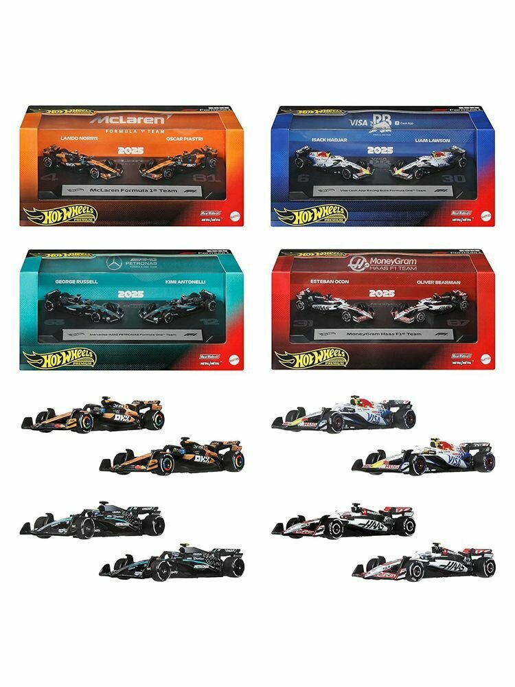 Машинка Mattel Hot Wheels JMM89-986A Premium Race 2-Pack Assortment, Vehicle Toys, Set of 4