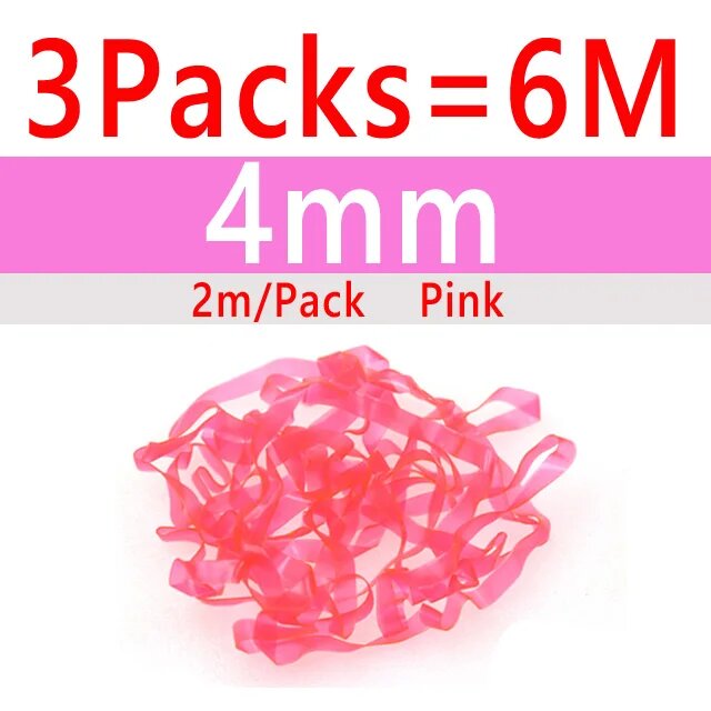 Силиконовые ленты Wifreo для вязания нахлыстовых мух 3 мм 3packs 4mm Pink