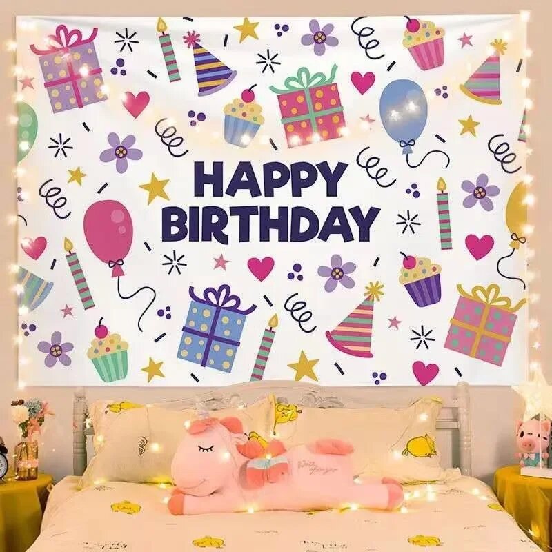 Гобелен детский "Happy Birthday", цветочный, цвет 5