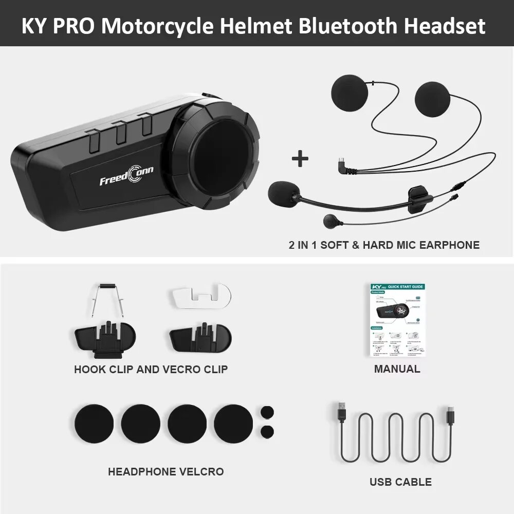 KY PRO мото Bluetooth гарнитура для шлема