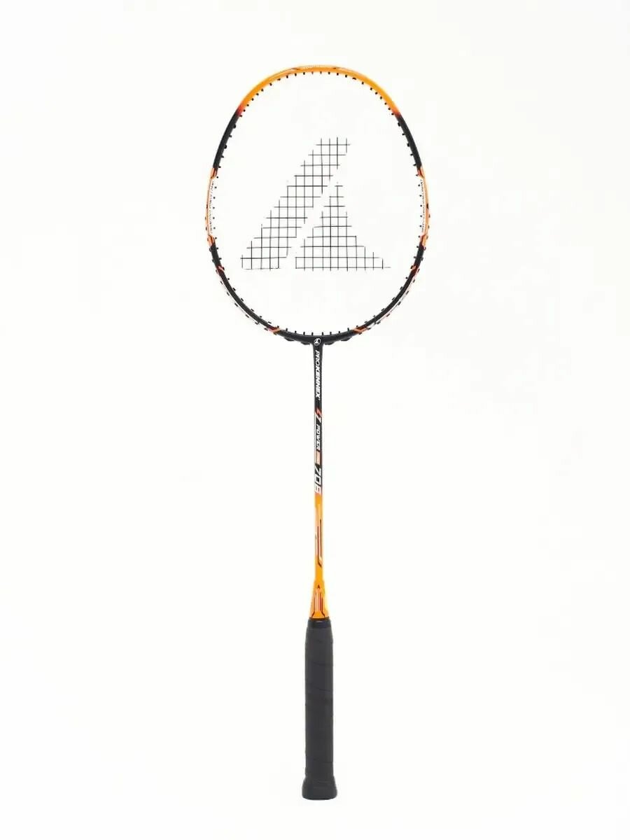 Ракетка PROKENNEX Power Pro 708, для бадминтона, карбон, чёрная, оранжевая