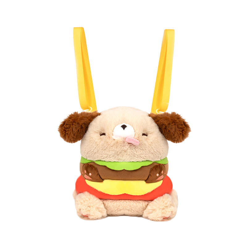 Плюшевая кукла унисекс Love Гамбургер Собачка Рюкзак, Hamburger Dog Backpack 23cm