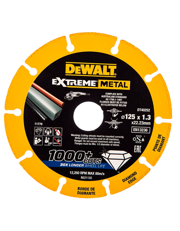 Диск алмазный отрезной по металлу DeWalt DT40252-QZ, диаметр 125 мм