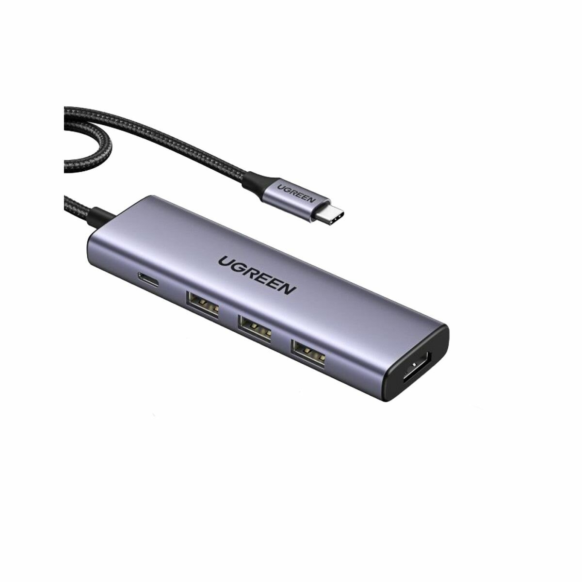 USB-хаб UGREEN CM511 (3xUSB 3.0 Type-A, USB Type-C, HDMI) до 100 Вт, Серый Док-станция 15596