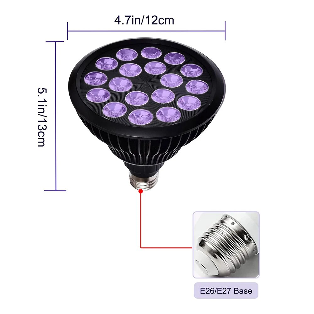 Лампа для загара ZONGKUNG 54 Вт, 18 LED, E26/E27