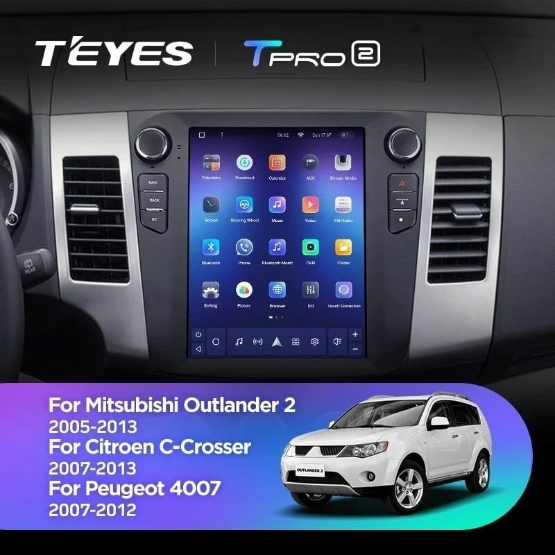 Штатная магнитола Tesla style Teyes TPRO 2 6/128 Citroen C-Crosser 1 (2007-2013) Тип-B