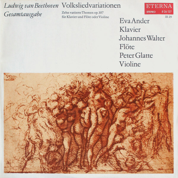 Ludwig van Beethoven, Eva Ander, Peter Glatte 'Volksliedvariationen' LP/1970/Classical/Germany/Nm