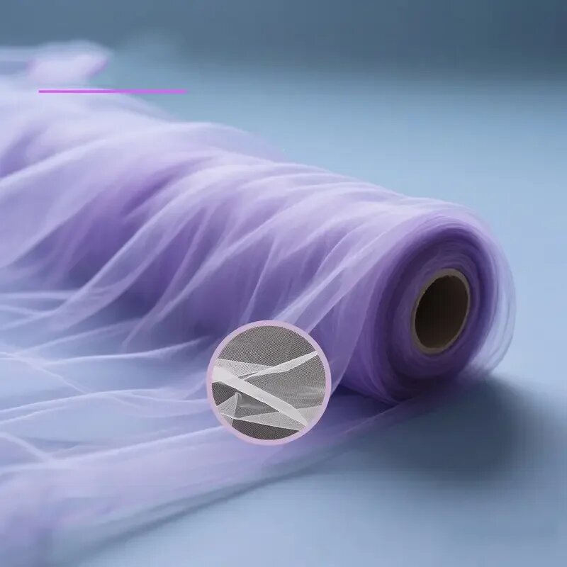Полиэстер Тюль для декора Фиолетовый, 15cm 3000cm, purple