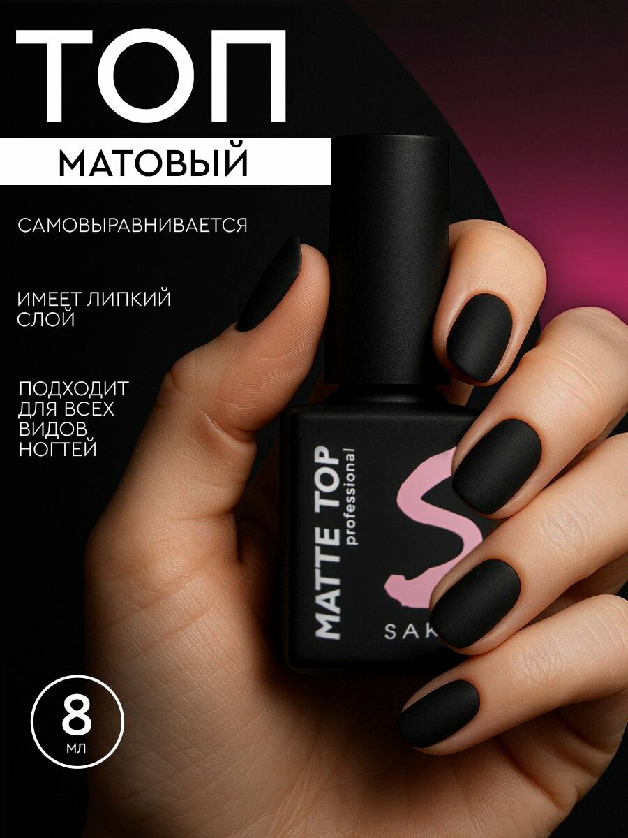 Топ для ногтей маникюра матовый с липким слоем