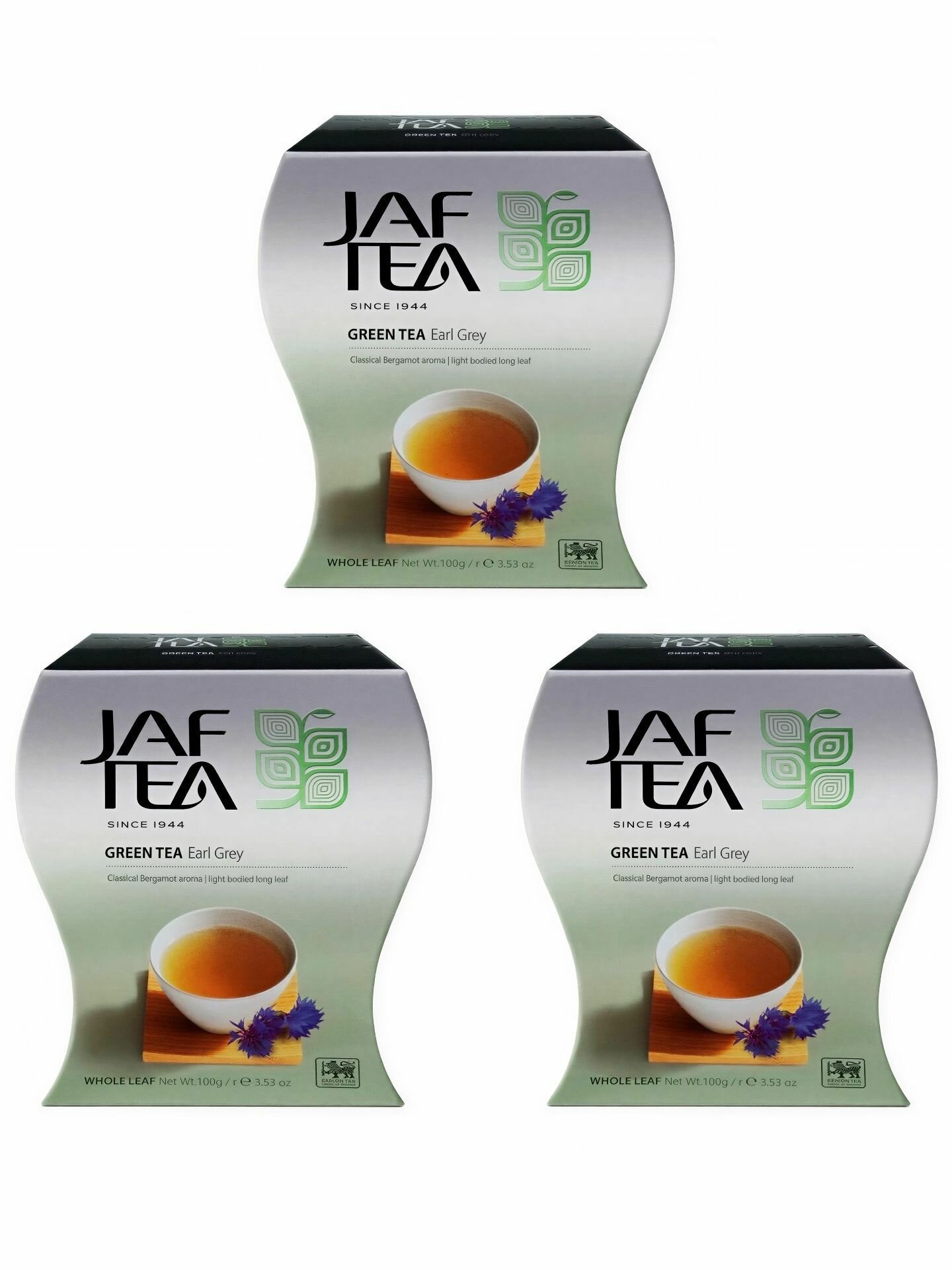 Чай зеленый Jaf Tea Earl Grey, 100 гр. - 3 штуки, листовой чай