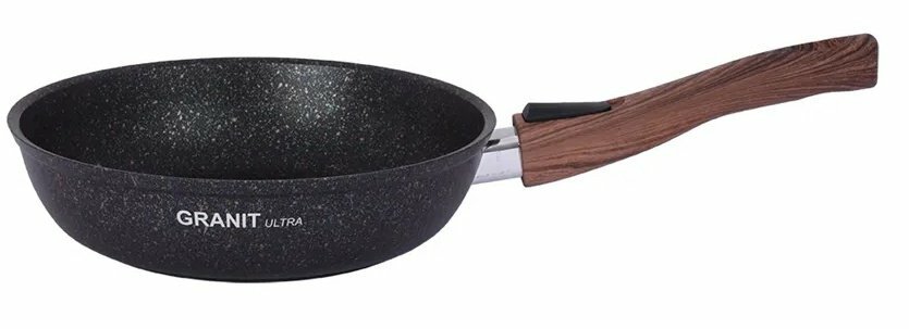 Сковорода 28см Kukmara сгo282а Granit UltraBlack алюминий, черный, съемная ручка