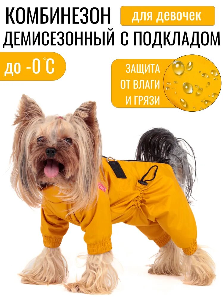 Комбинезон демисезонный для собак мелких пород Yoriki "Абрикос" девочка, р. M