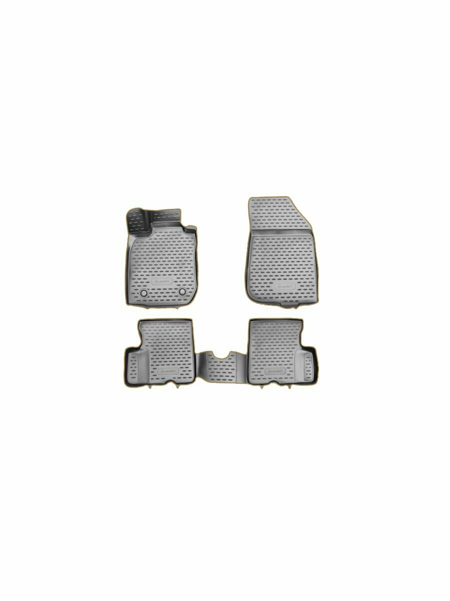 Коврики 3D в салон RENAULT Duster 2WD, 2011-2015, 4 шт. (бежевый кант, полиуретан) / Рено Дастер