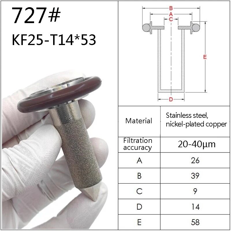 Фильтр KF25-T14*53, 20-40um, нержавеющая сталь