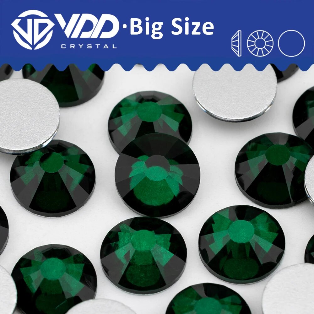Стразы VDD SS34-SS50 для рукоделия SS40 (144pcs), Зеленый, 022 Emerald