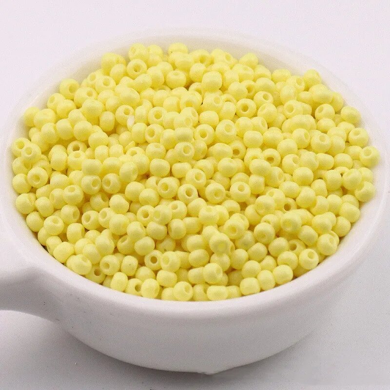 Стеклянные бусины 2 мм, 3 мм, 4 мм для рукоделия Желтый, 3mm 14800pcs, light yellow6