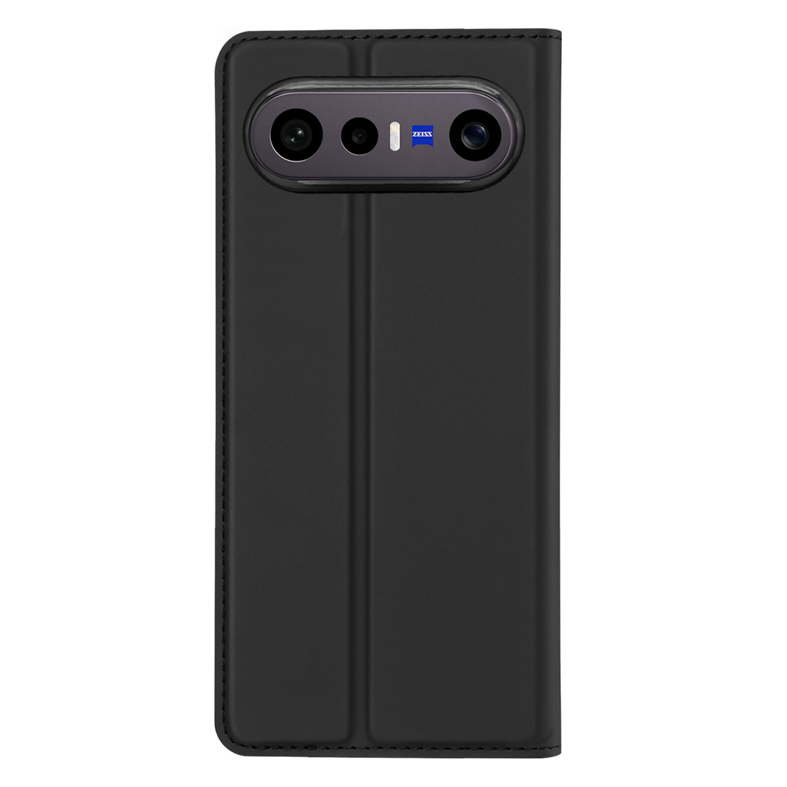 Чехол книжка из кожи черного цвета для Vivo X300 FE 5G (S50 Pro mini), серия Skin Pro Series от Dux Ducis