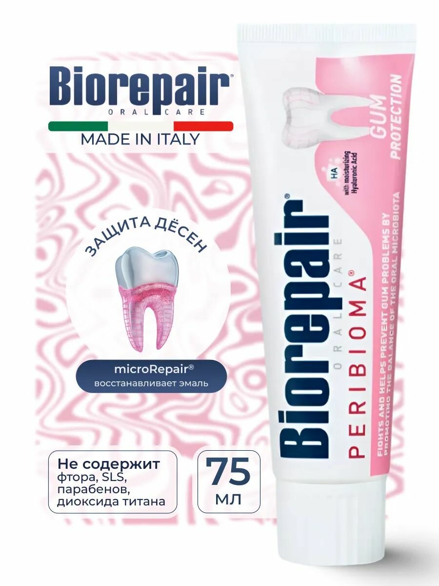 Biorepair Зубная паста Peribioma Gum Protection, 75мл