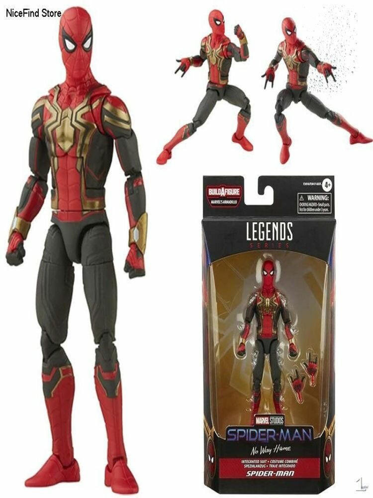 Коллекционная фигурка Человек-паук 15 см, Marvel Legends No Way Home - пластик с детализированным костюмом, для детей 4+ и коллекционеров, для подарка