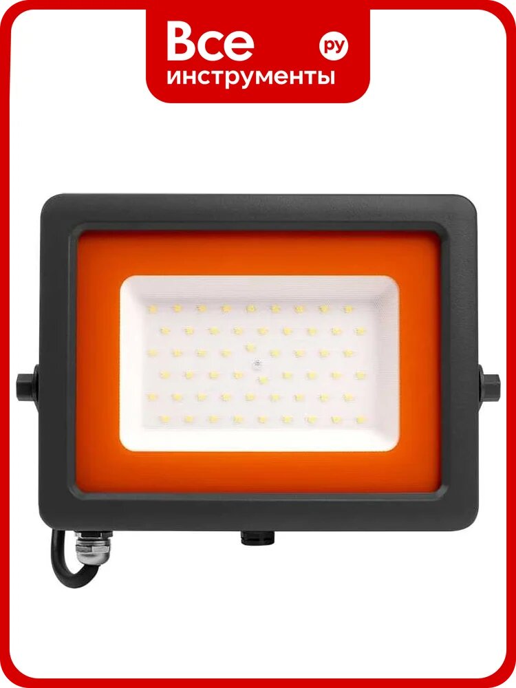Светодиодный прожектор Jazzway PFL-S2 50Вт 6500К IP65 220–240В до с клапаном закаленное матовое стекло серый