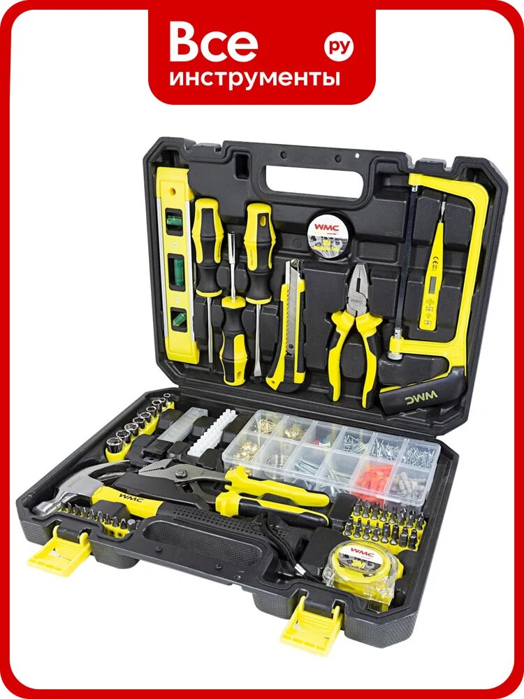 Набор инструментов WMC TOOLS 700 пр. 1/4" (6гр.)(5-13 мм, шарнирно-губцевый, биты, отвертки, расходник) WMC-20700(47911)