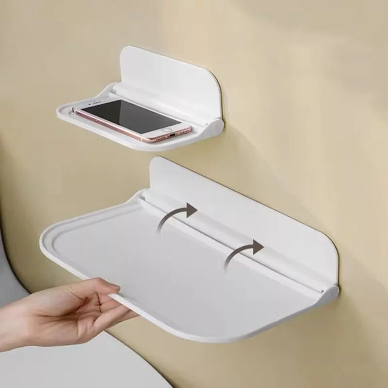 Складная настенная полка PP белая 2pcs