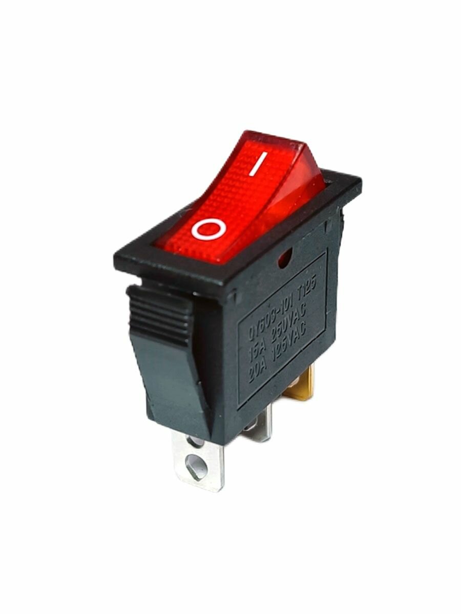 Узкий переключатель ON/OFF 15А/250V тумблер для водонагревателя, с красной подсветкой