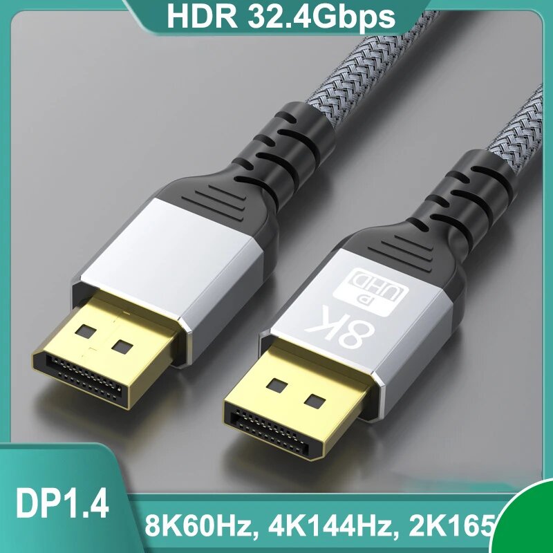 DP1.4 8K 60 Гц Кабель Displayport 2 м 1 м 1 4 DP Кабель 4K 144 Гц 5 м 3 м Экранированный HDR 32 0.5m