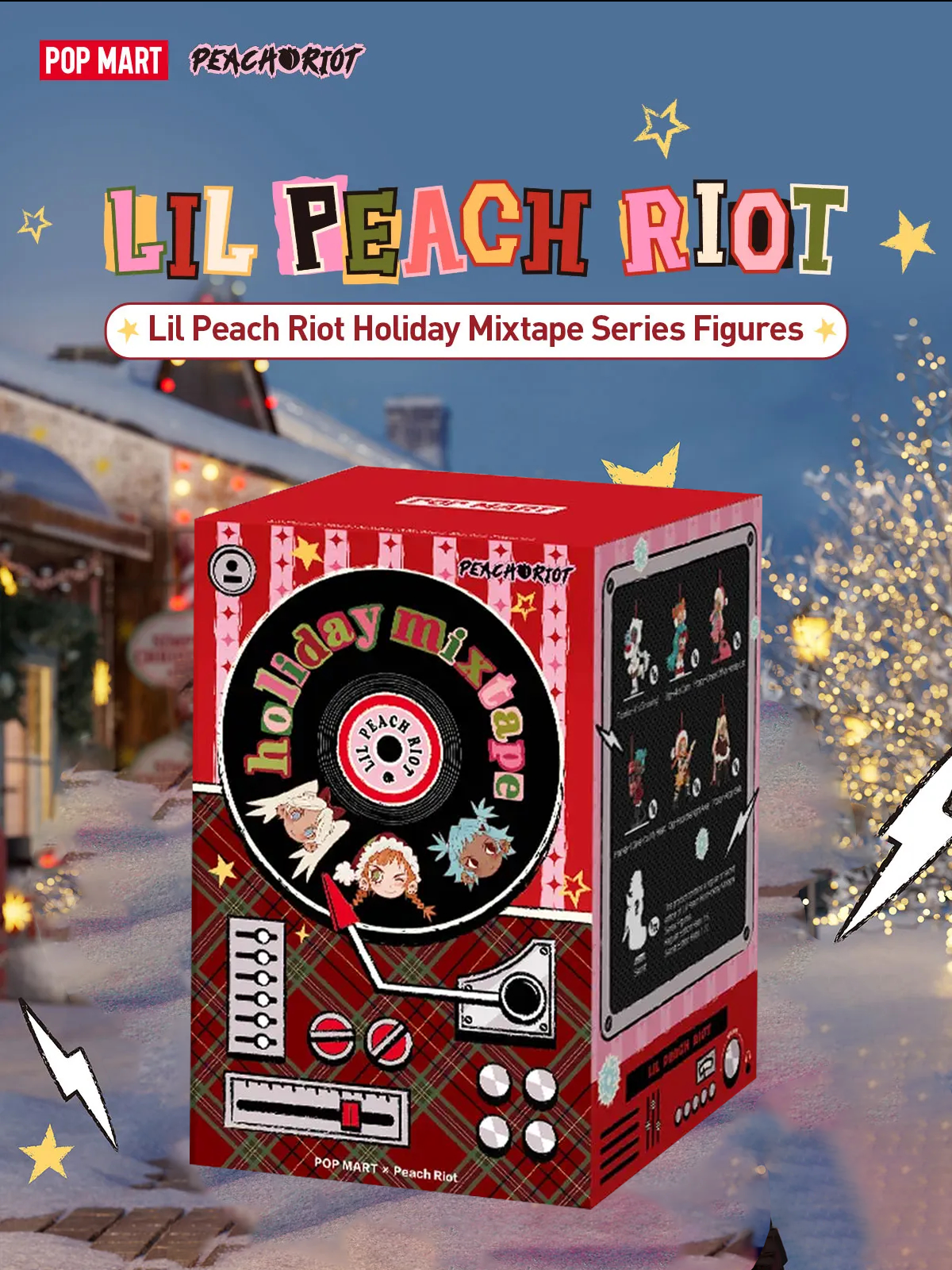 Коллекционная фигурка Слепая коробка POP MART Lil Peach Riot Holiday Mixtape Series Figures Blind Box