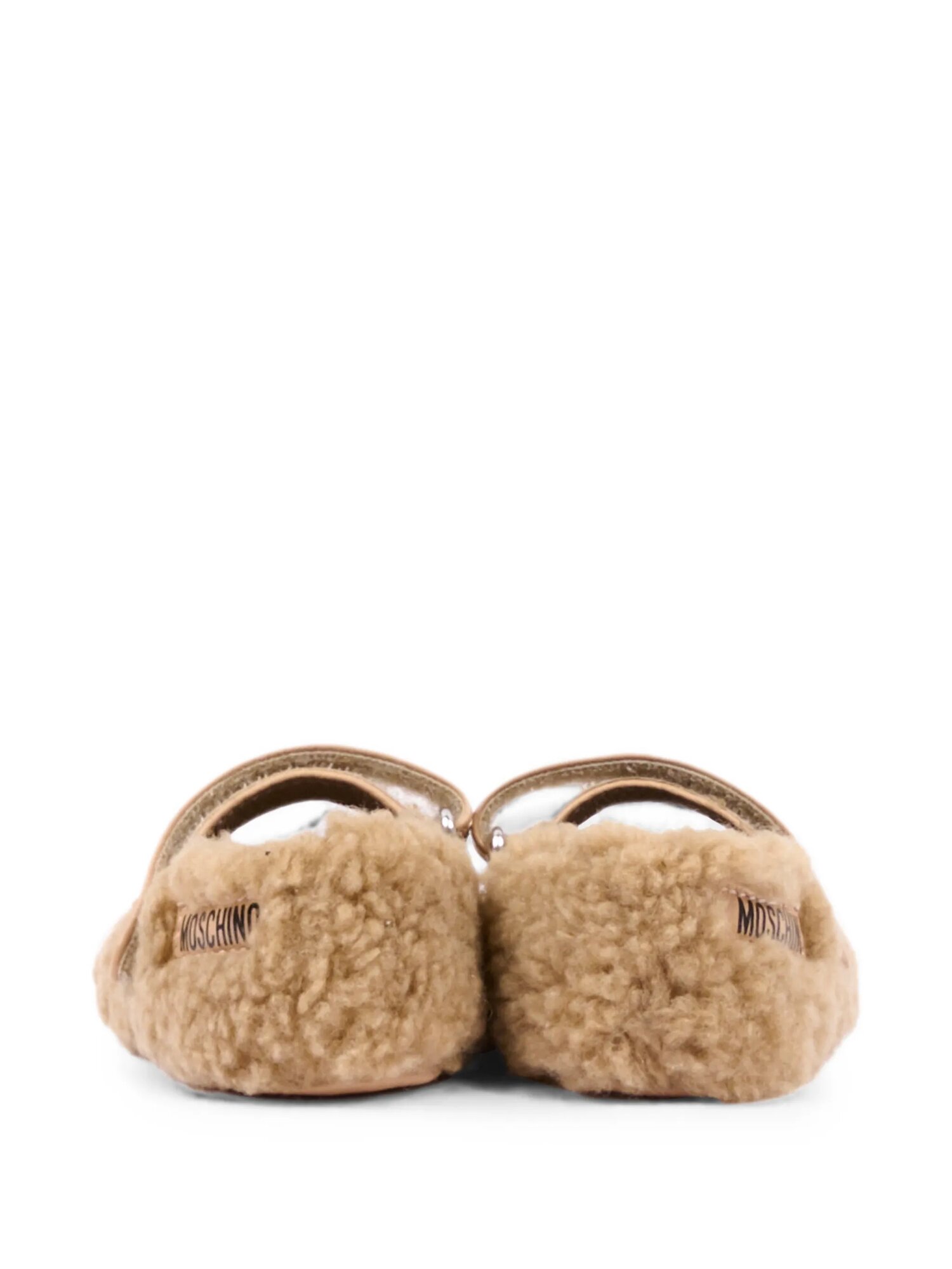 Балетки MOSCHINO Faux-shearling touch-strap ballet flats, размер 17 — фото 1