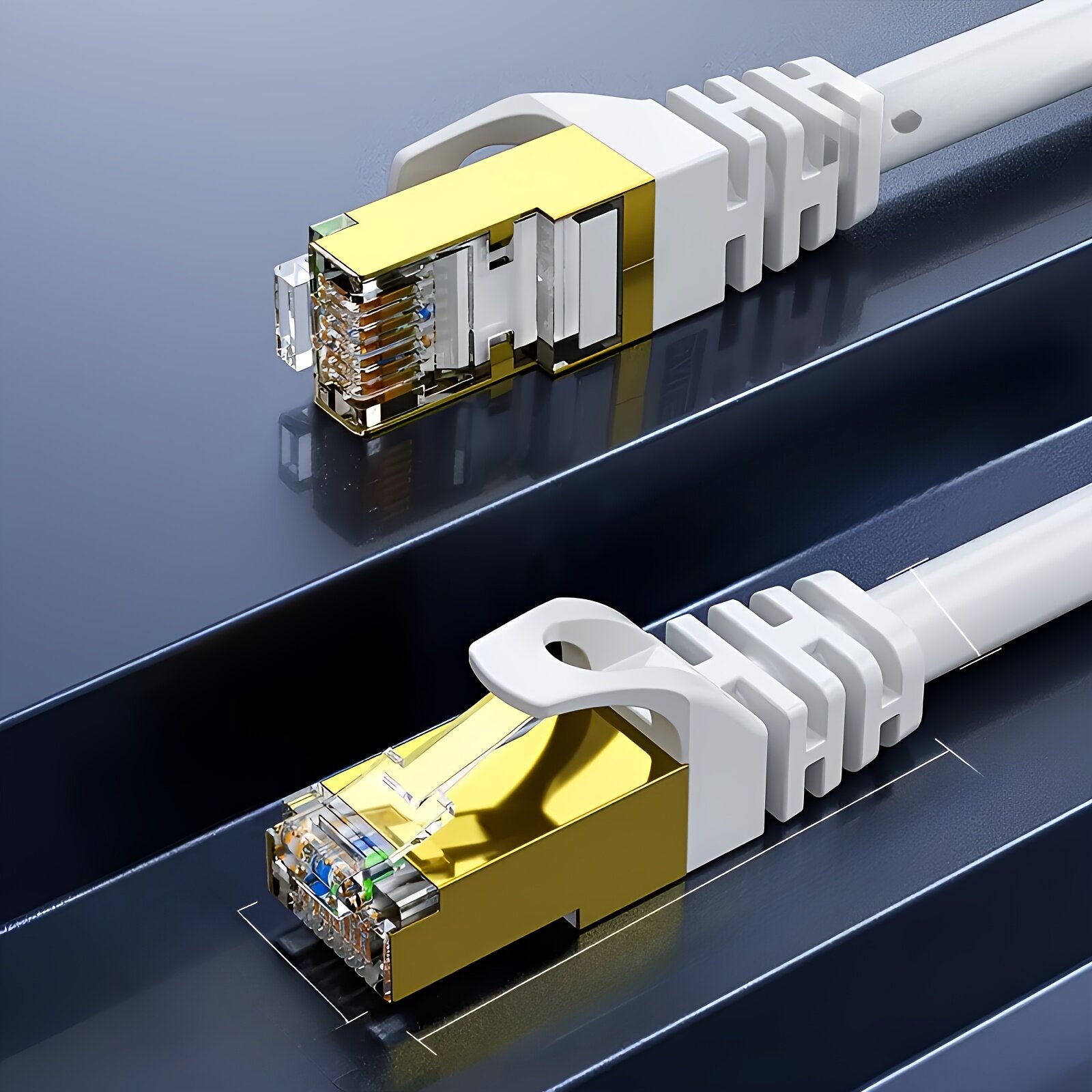 Высокоскоростной Ethernet-кабель CAT6A, экранированный, 1.8 м, белый, для внутреннего и наружного использования, совместим с оборудованием до 10 Гбит/с