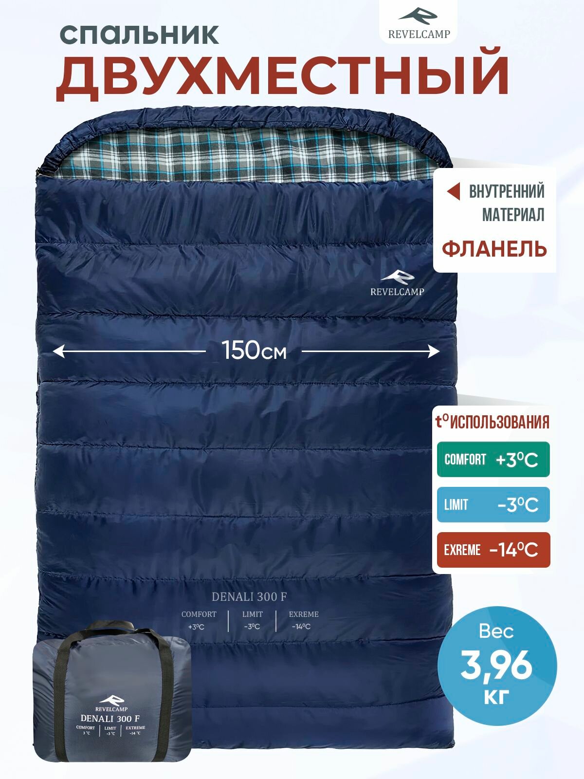 Спальник туристический REVELCAMP Denali 300F Double