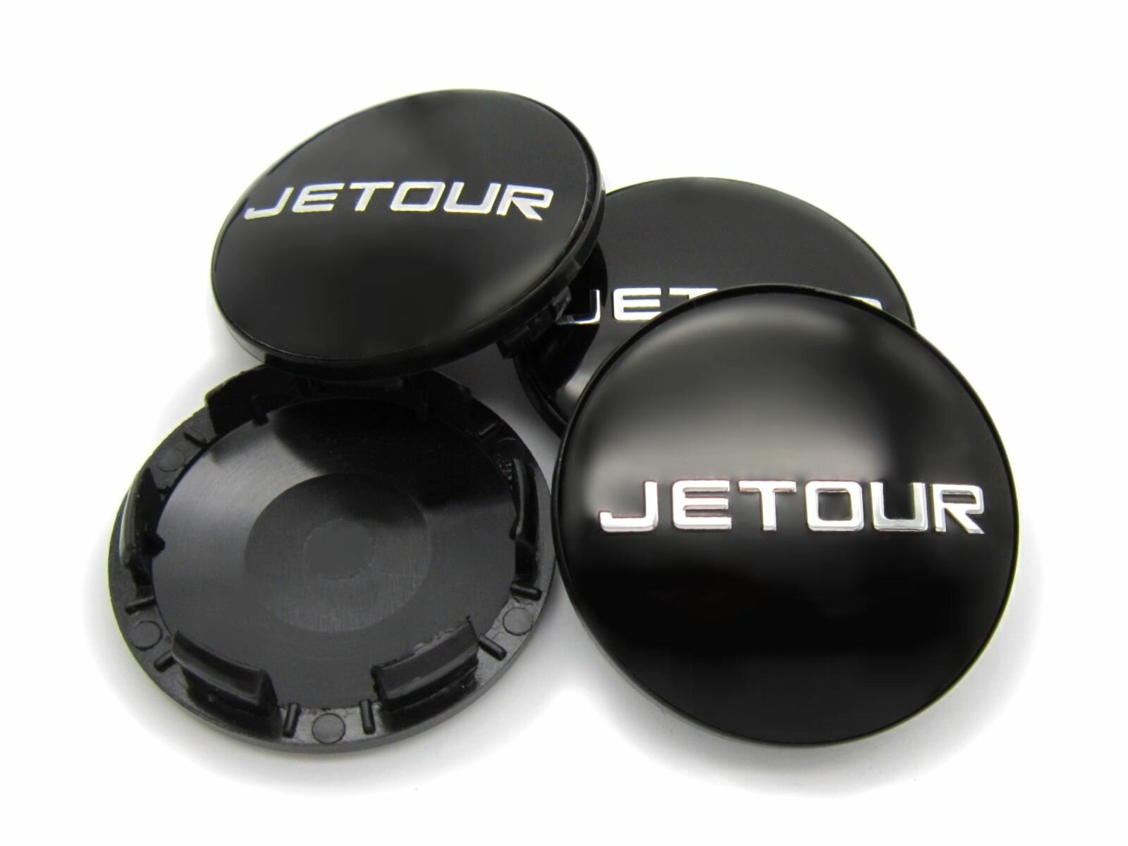 Колпачки заглушки на литые диски КиК JETOUR black 62/55/10, комплект 4 шт.