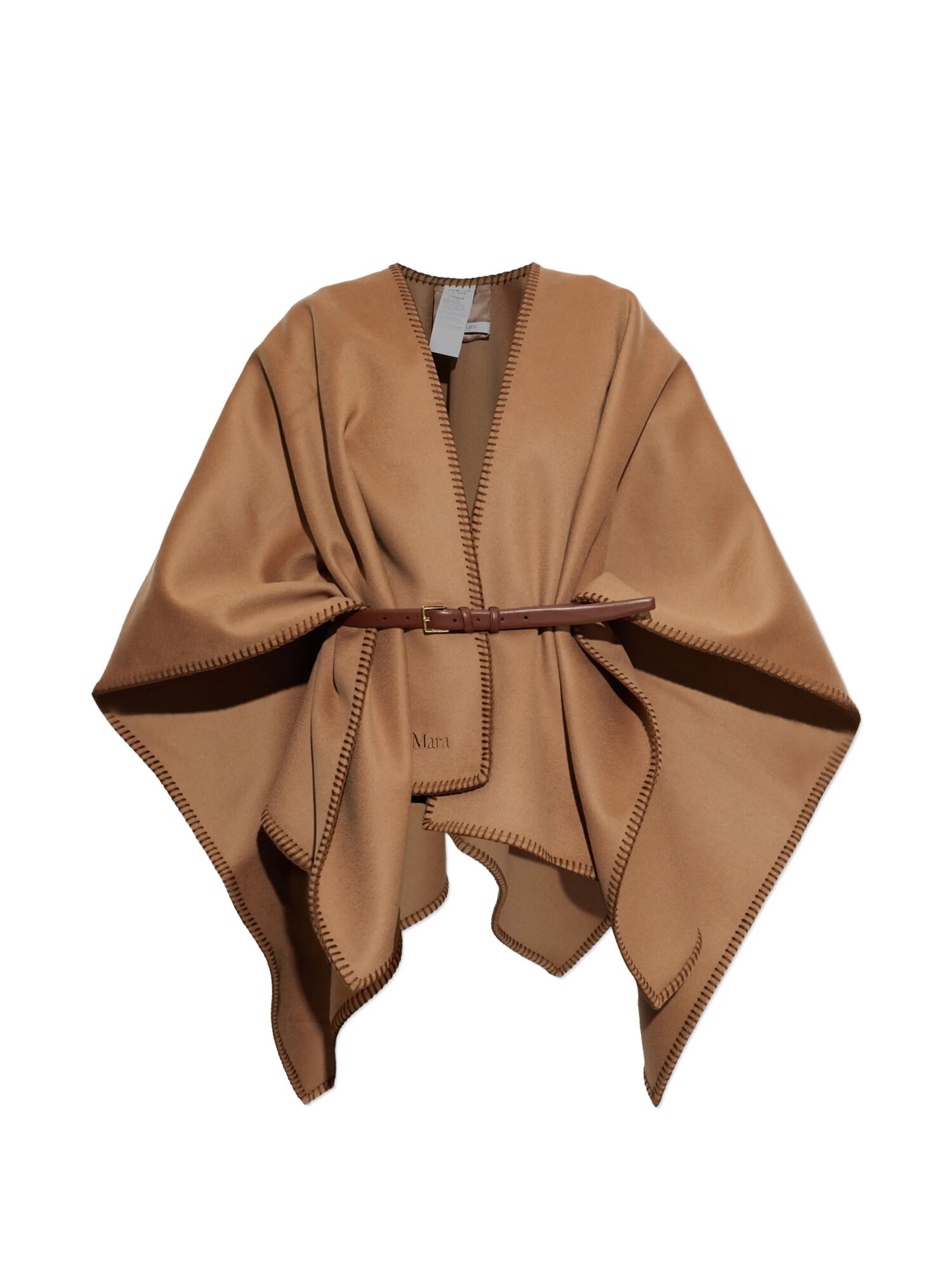 Кардиган Belted whipstitch-trim poncho