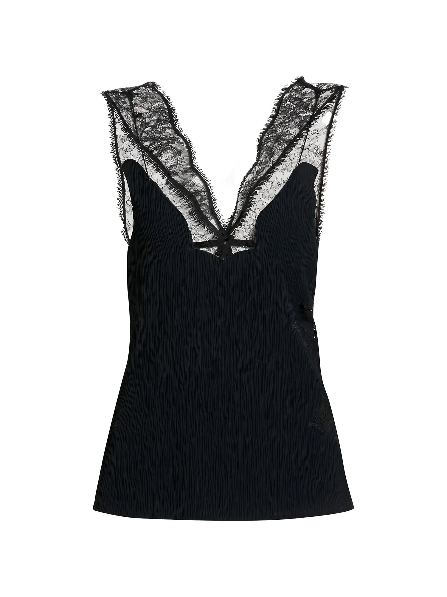 Топ Lace-paneled plissé-crepe top