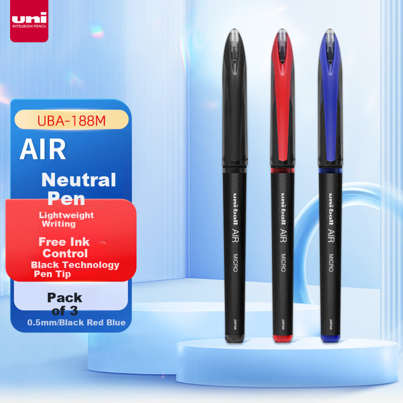 Uni-Ball AIR высокотехнологичная гелевая ручка 0.5 мм черная, красная, синяя 3 шт. деловая подпись Цвет：0.5 мм черная 1