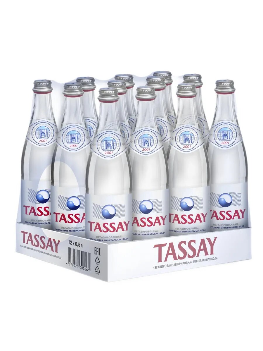 TASSAY Вода питьевая негазированная стекло. 0,5 л, 12 шт