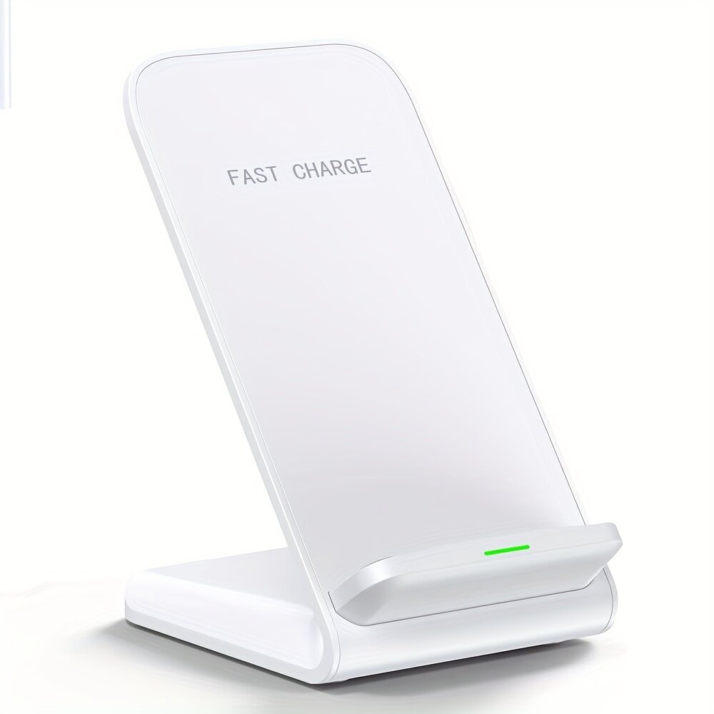 Беспроводная зарядная станция 15W, быстрая зарядка, подставка для iPhone 16/15/15 Pro/14/13/12/11/X/Xs/Xr/8, Samsung Galaxy S24/S23/S22/S21/S20/Note20, Pixel 8/7 Pro, LG G8, белый