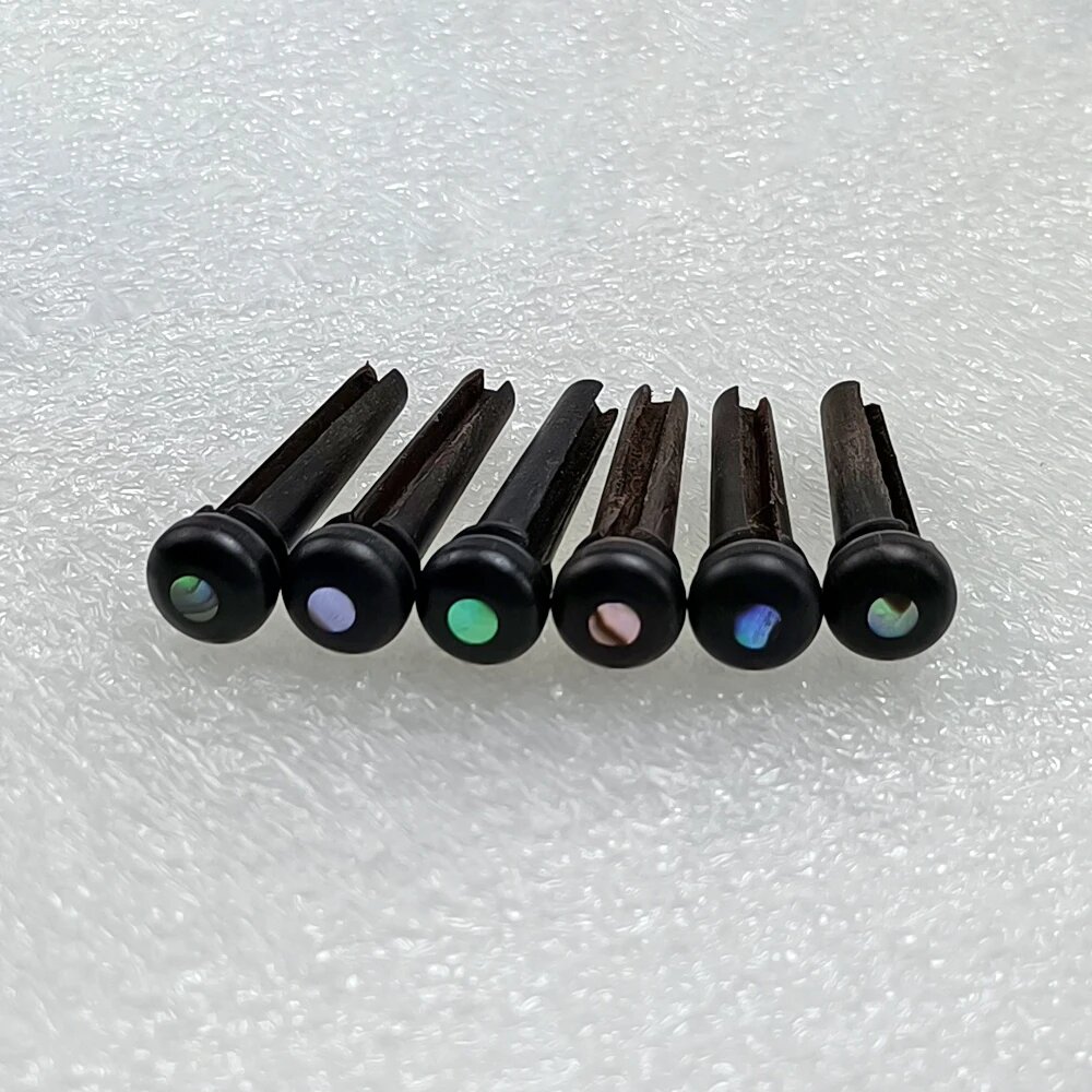 Набор штифтов для бриджа акустической гитары 6 шт, кость/ebony BF-LG01- 3.0
