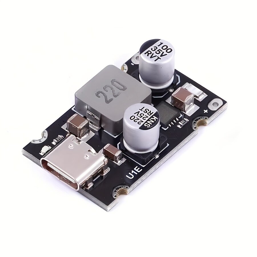 Модуль быстрой зарядки PD65W Type-C, поддержка PD/QC/SCP/PPS, черный