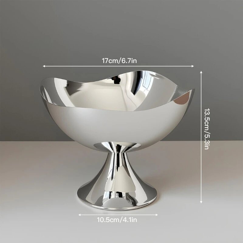 Металлическая фруктовница Silver Flower-S
