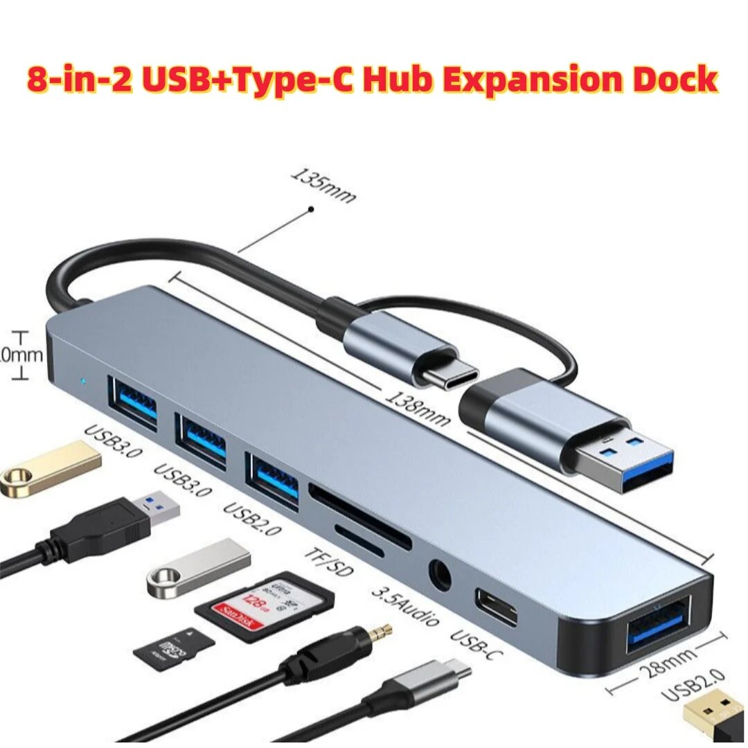 TABLLYUGE 7-портовый USB-хаб Зеленый, army green