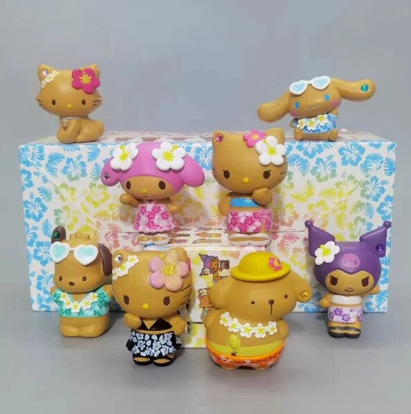 Фигурки Sanrio Hello Kitty в гавайском стиле, 8 шт.