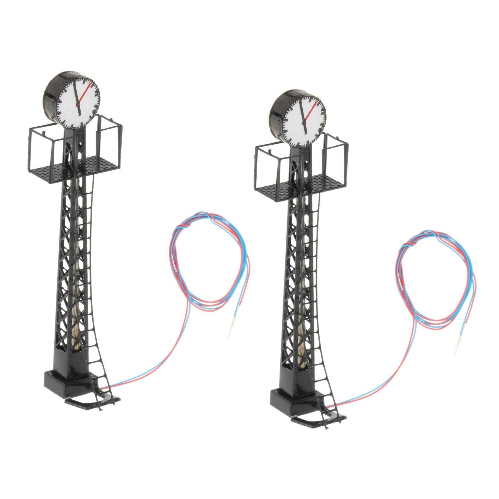 2 штуки светильников для модельной железной дороги масштаба HO для освещения сказочного сада, черные.