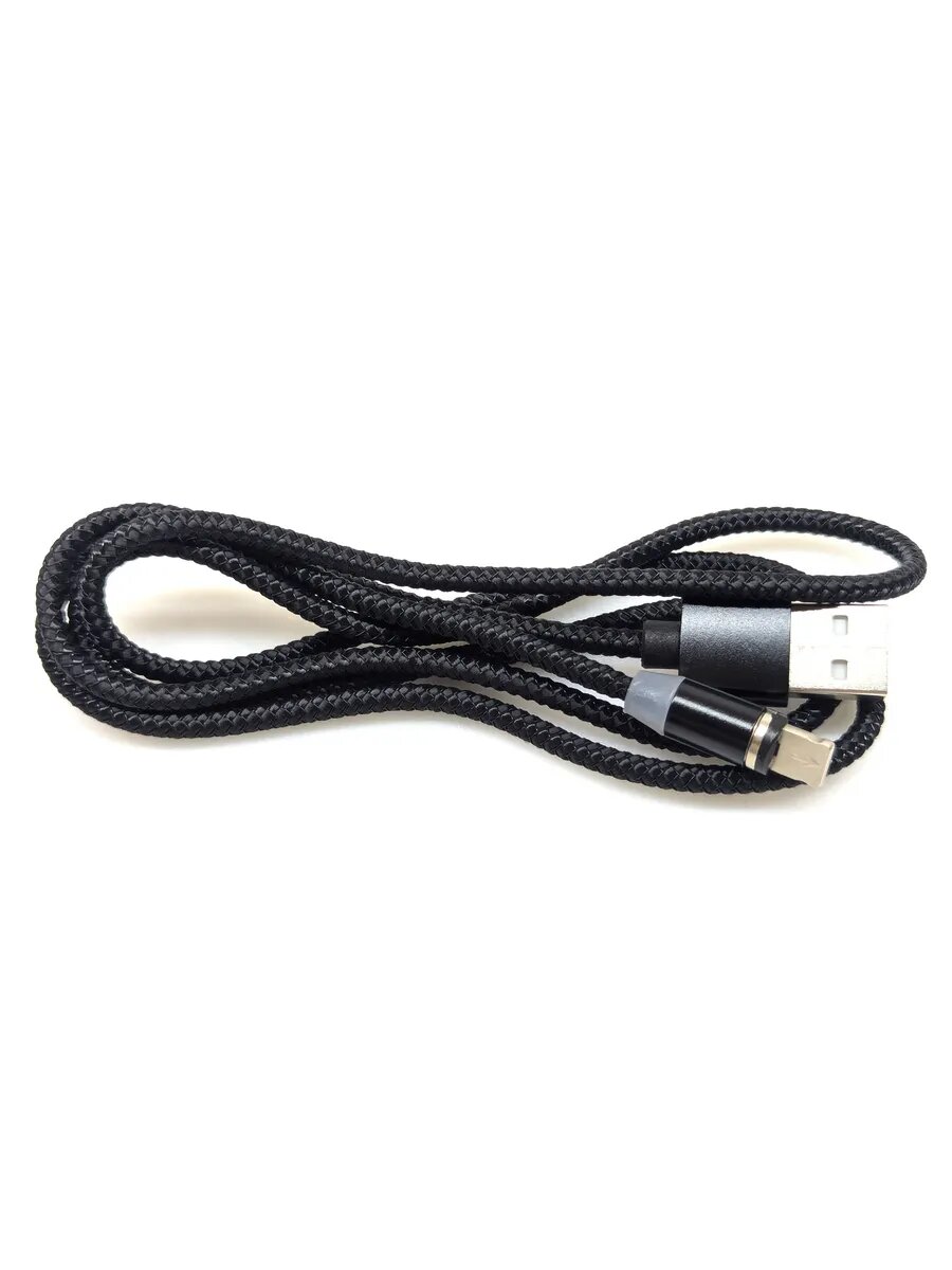 USB кабель Lightning 1м магнитный, тканевый, 2 штуки