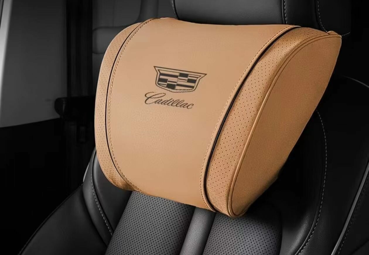 Подушка автомобильная На подголовник, Экокожа, 1 шт. Модель: Cadillac