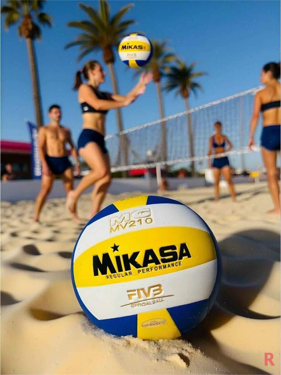 Mikasa Мяч волейбольный, 5 размер, белый для волейбола пятого размера