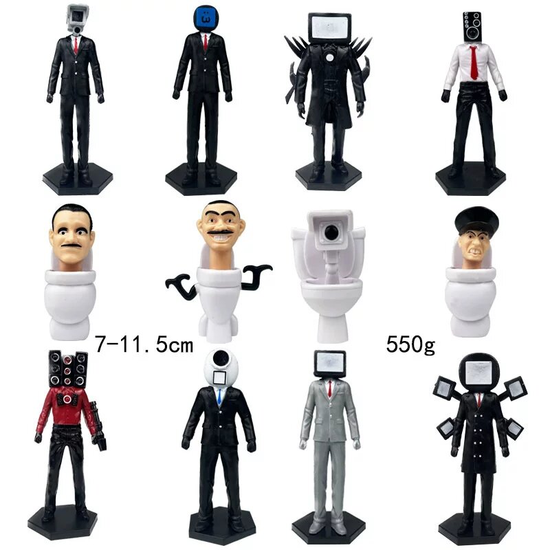 Новая фигурка Titan Computer Man с шестью головами: фигурка Человека-туалета, Человека-монитора, Человека-телевизора.