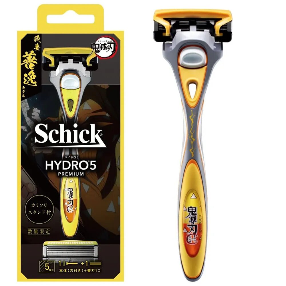 Бритва Schick Hydro 5 Premium, модель Demon Slayer Zenitsu Agatsuma (с лезвием + 1 сменных лезвия) Wilkinson Sword